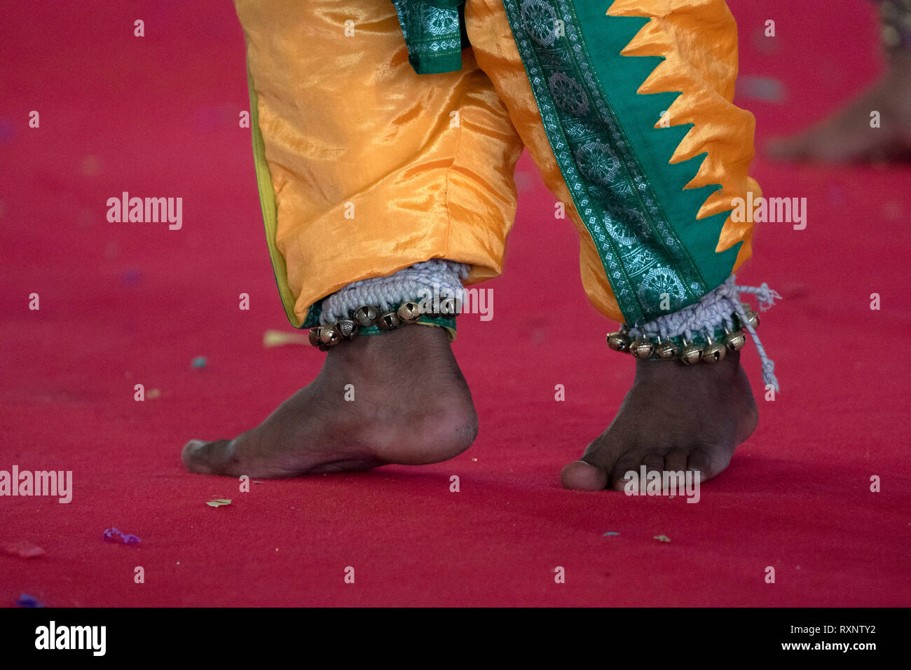Indian traditional dancer foot detail Stock Photo - Alamy