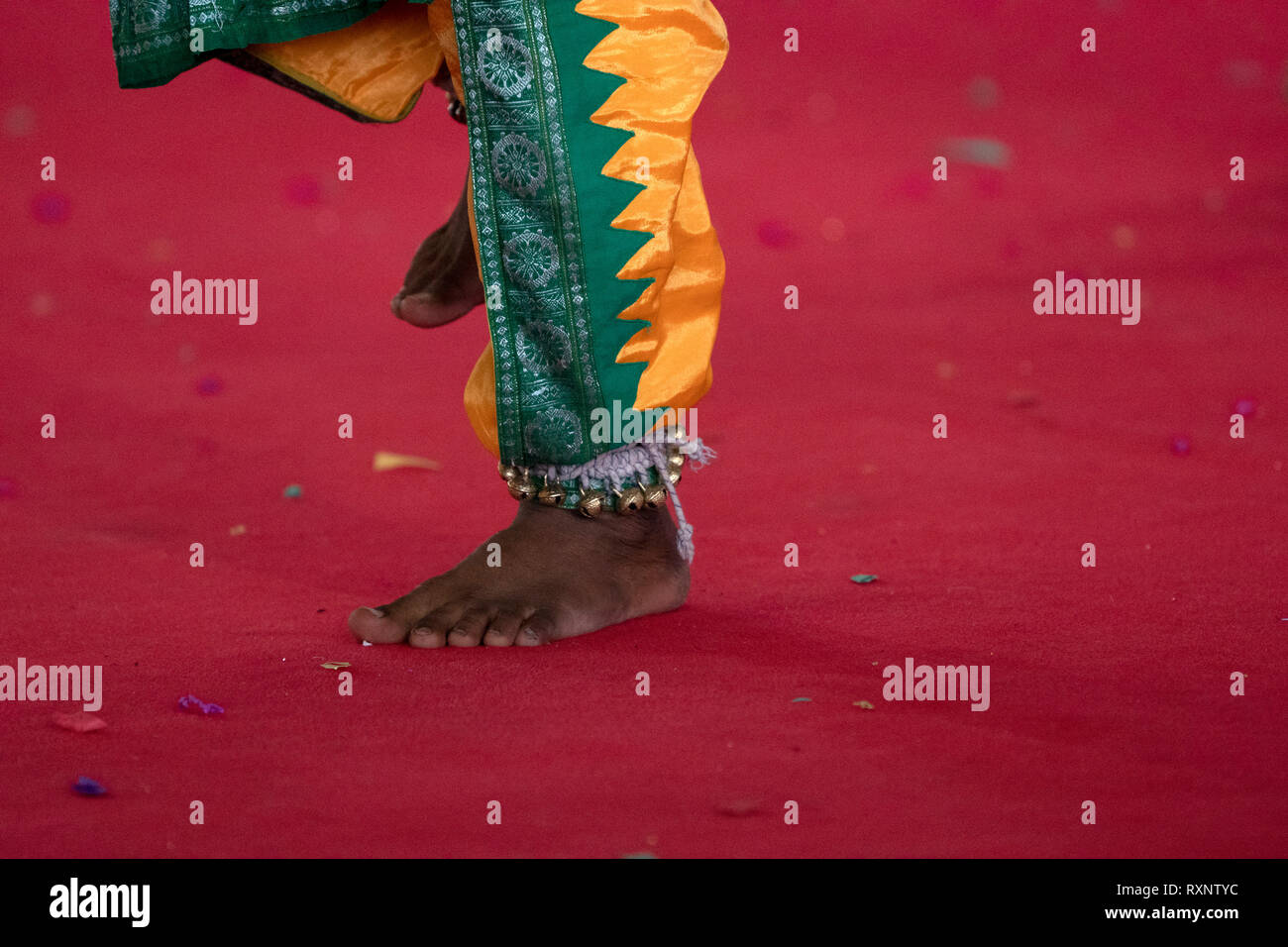 Indian traditional dancer foot detail Stock Photo - Alamy