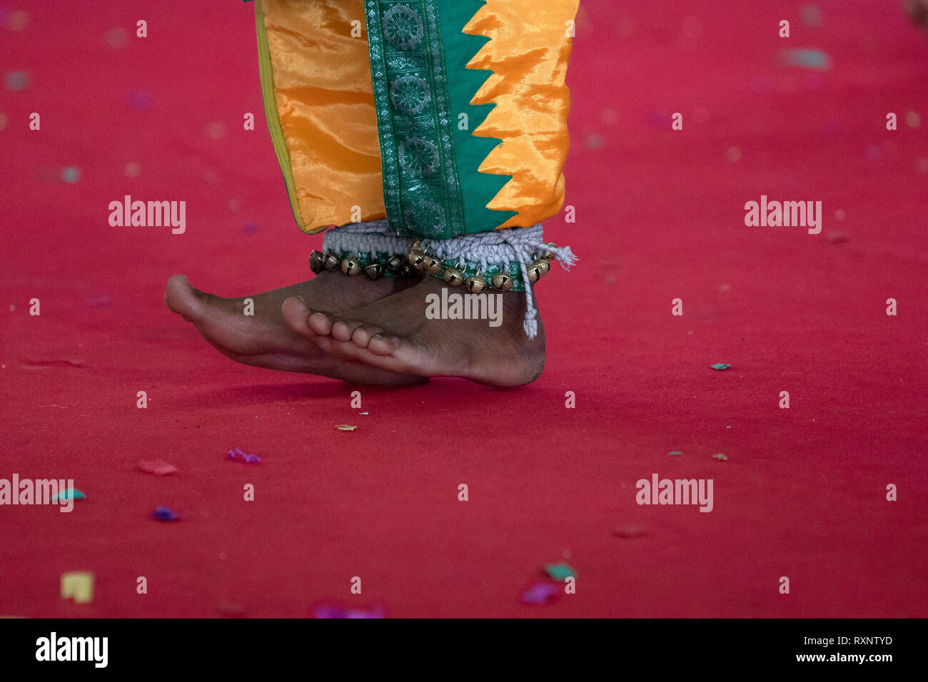 Indian traditional dancer foot detail Stock Photo - Alamy