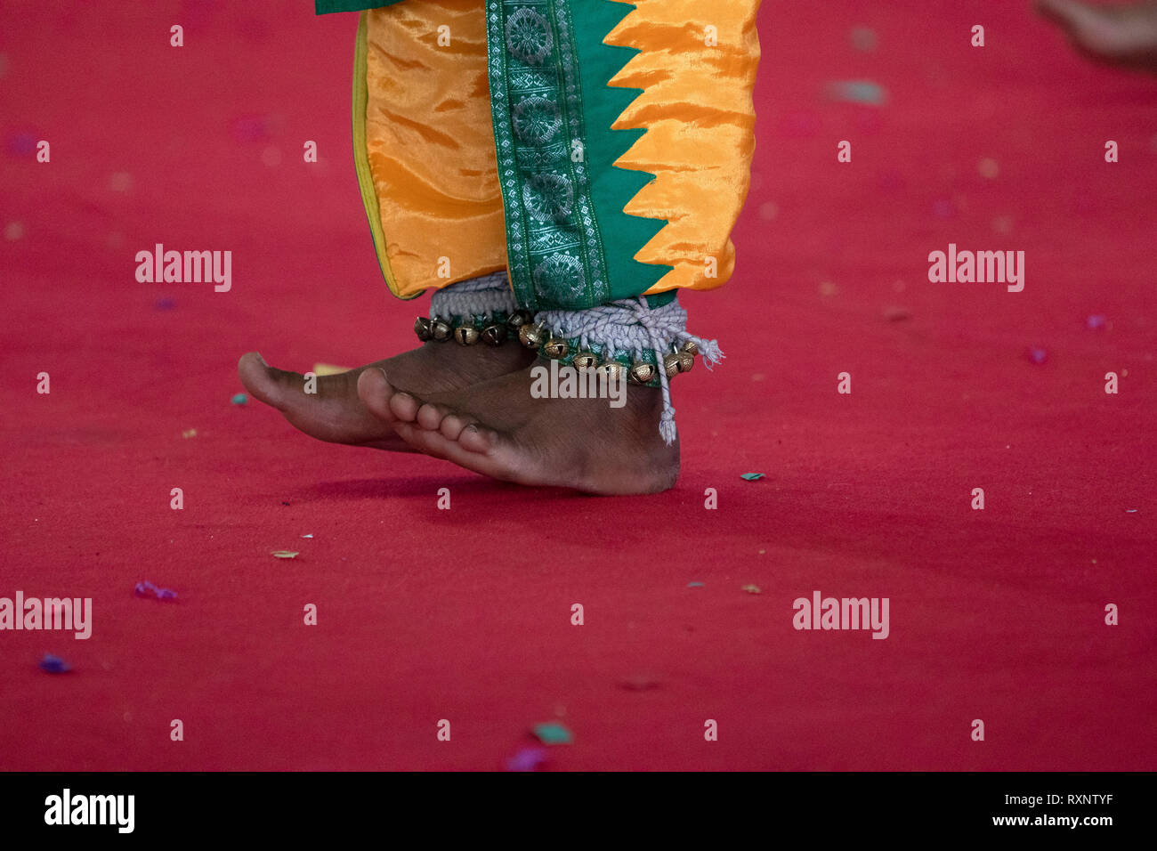 Indian traditional dancer foot detail Stock Photo - Alamy
