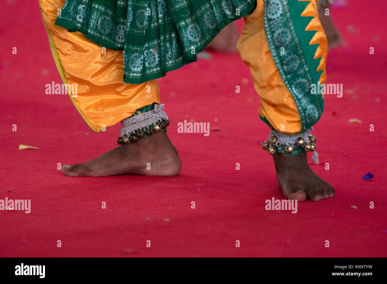 Indian traditional dancer foot detail Stock Photo - Alamy