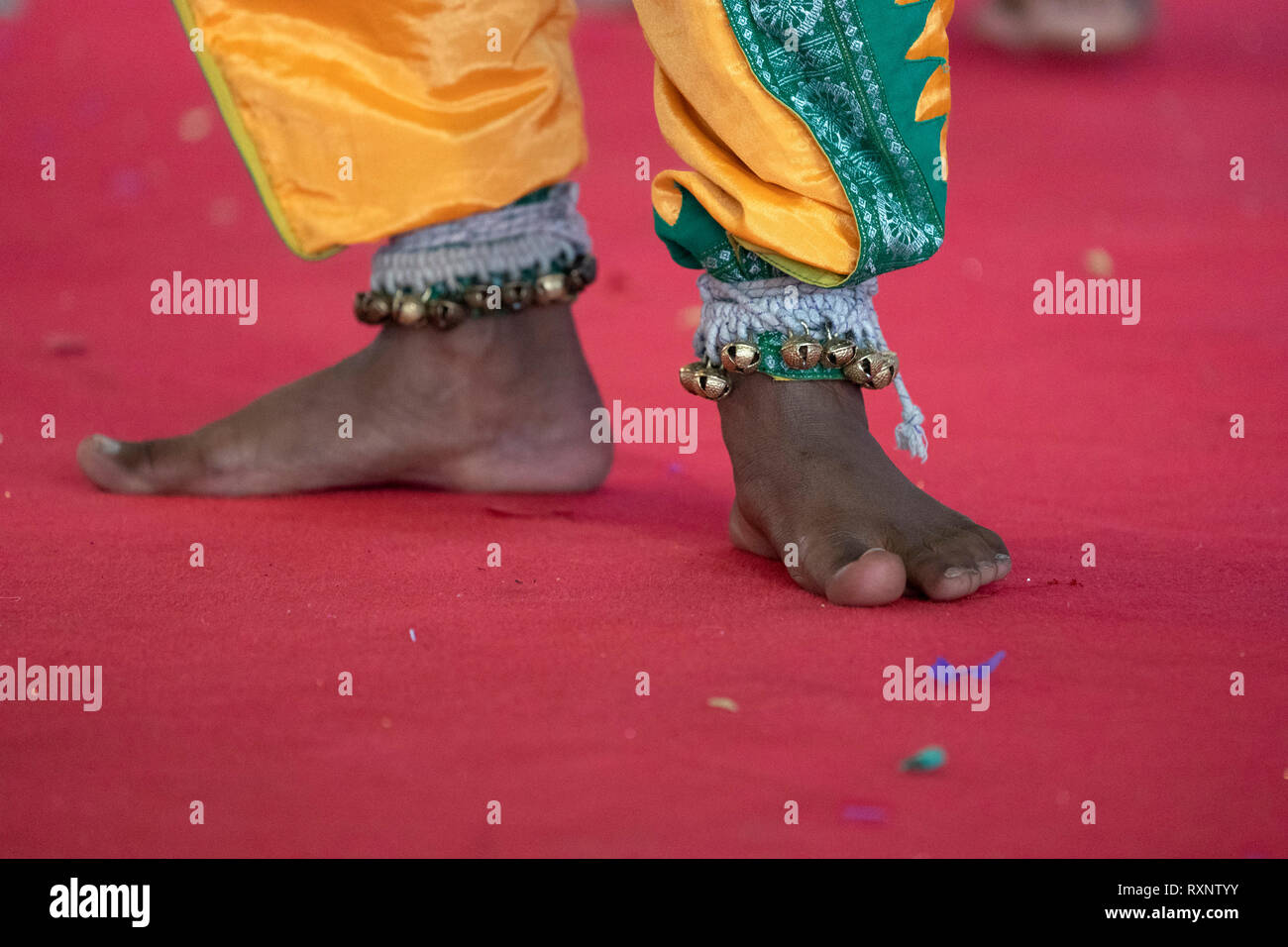 Indian traditional dancer foot detail Stock Photo - Alamy