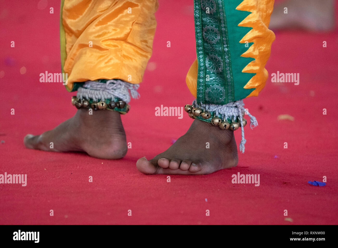 Indian traditional dancer foot detail Stock Photo - Alamy