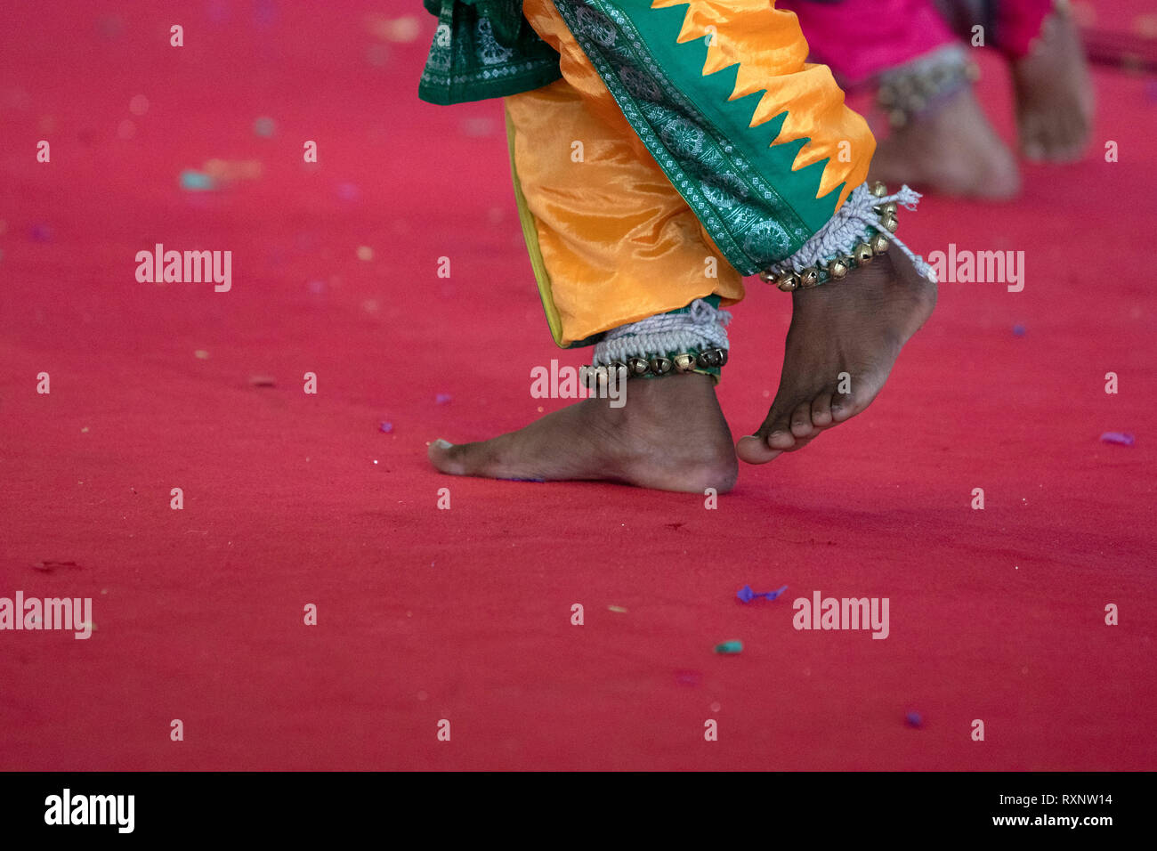 Indian traditional dancer foot detail Stock Photo - Alamy