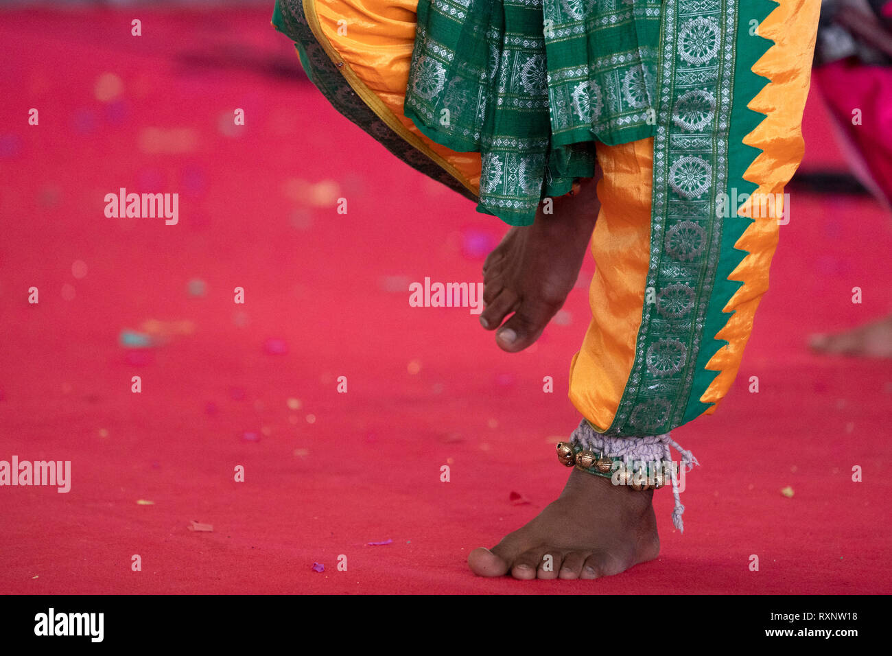 Indian traditional dancer foot detail Stock Photo - Alamy