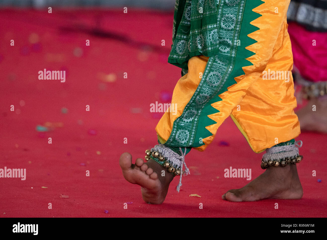 Indian traditional dancer foot detail Stock Photo - Alamy