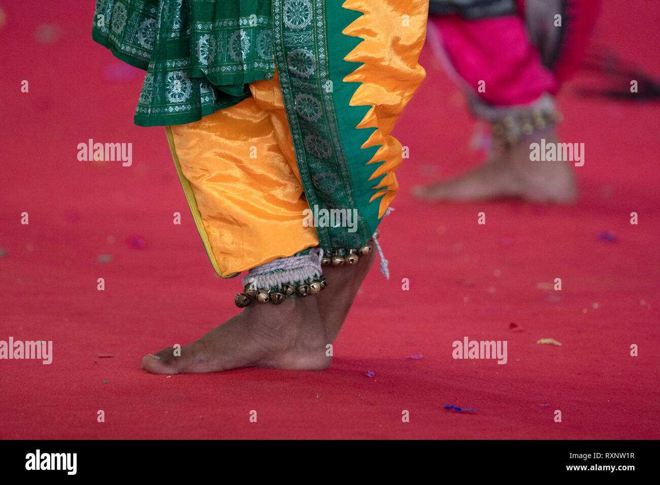 Indian traditional dancer foot detail Stock Photo - Alamy