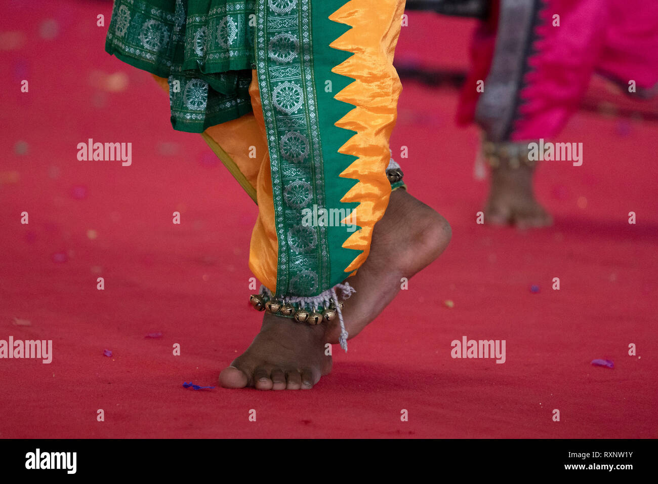 Indian traditional dancer foot detail Stock Photo - Alamy