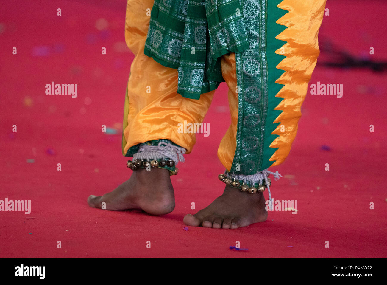 Indian traditional dancer foot detail Stock Photo - Alamy