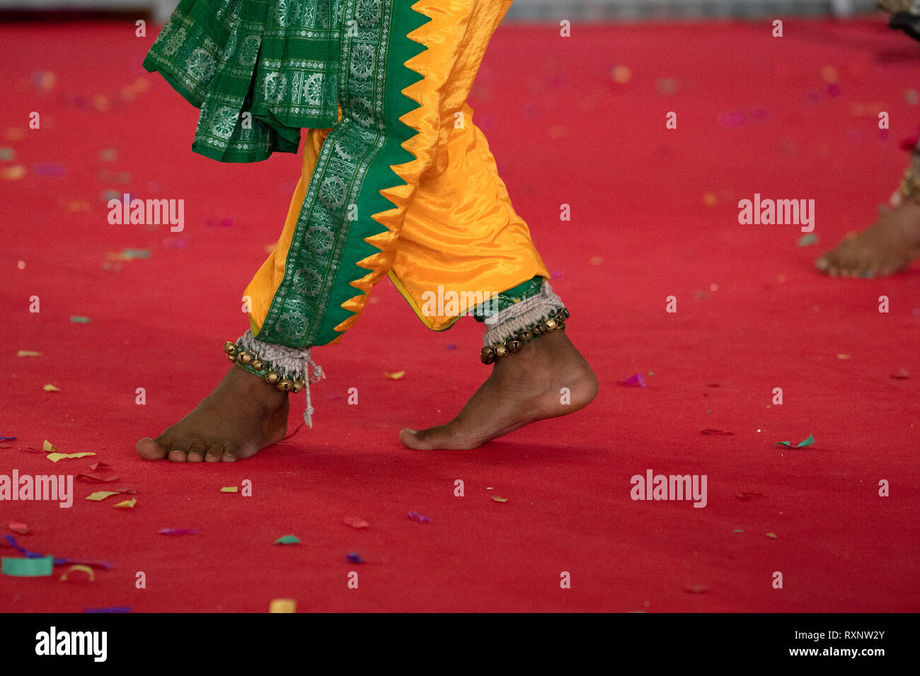 Indian traditional dancer foot detail Stock Photo - Alamy