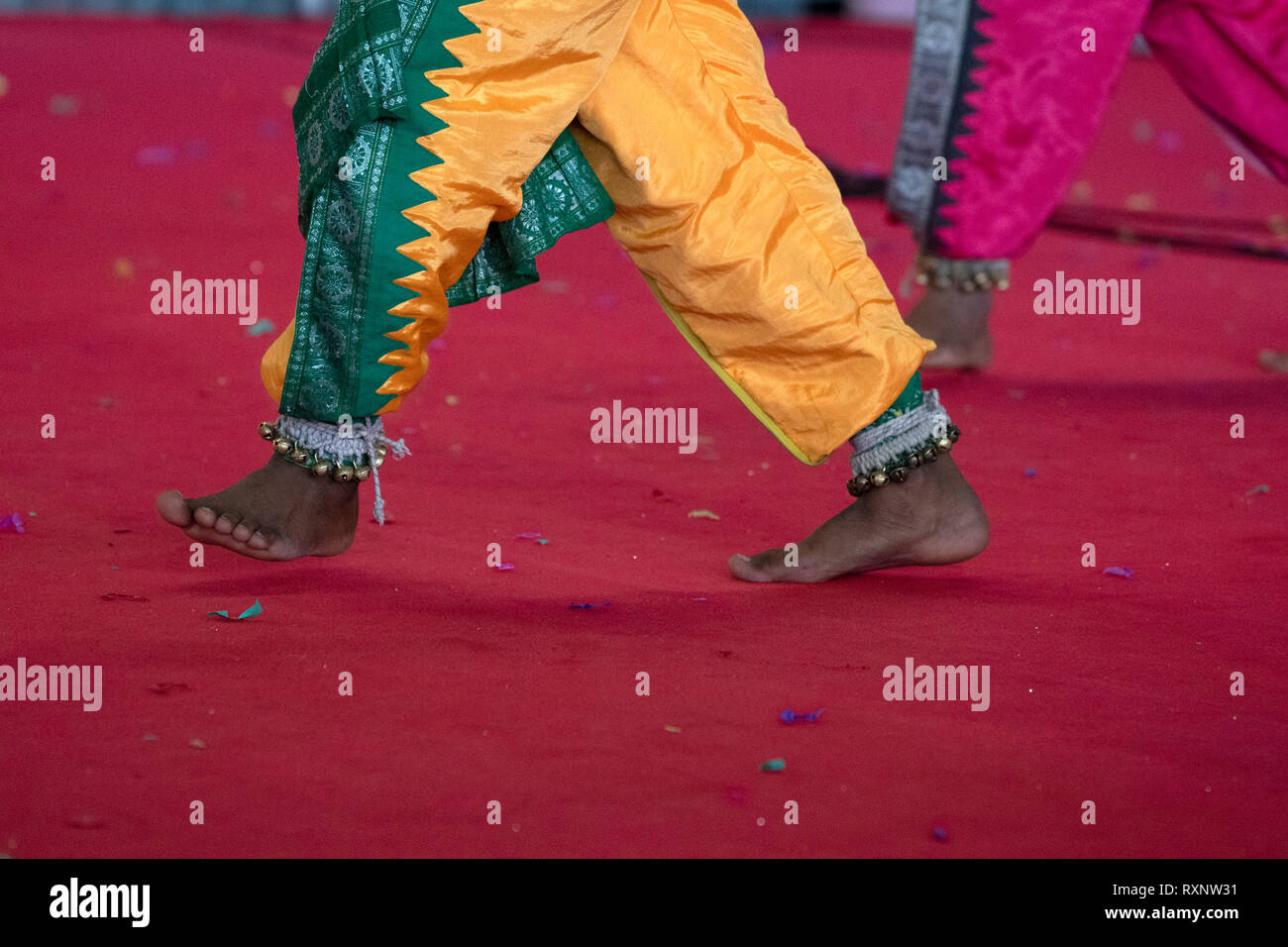 Indian traditional dancer foot detail Stock Photo - Alamy