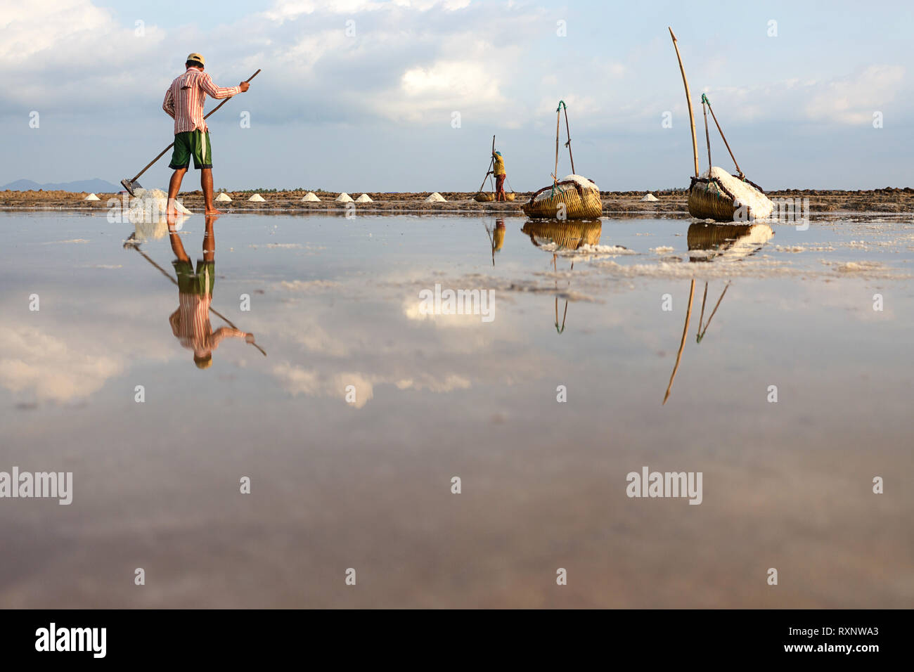 Cambodia, Kampot province, Kampot, salt harvest Stock Photo - Alamy