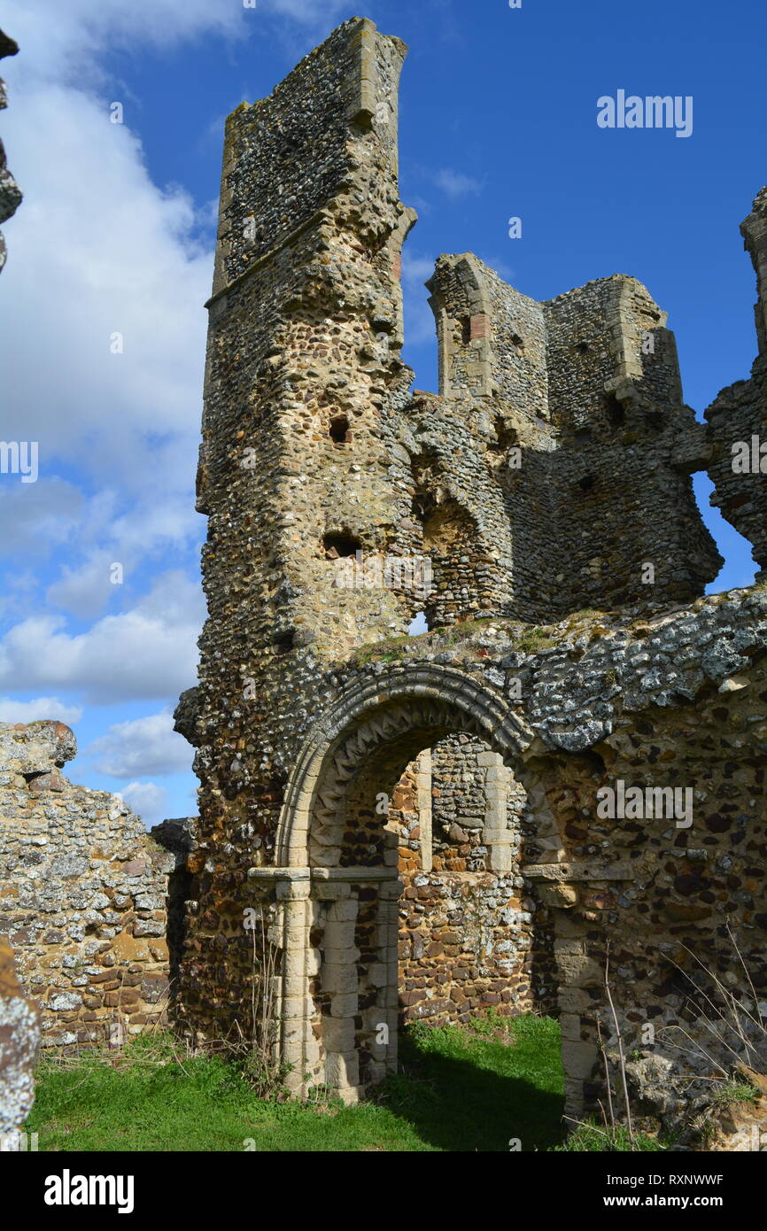 ruins of Bawsey Norman church near Kings Lynn Norfolk, Time Team dig ...