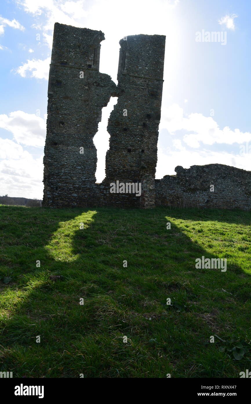 ruins of Bawsey Norman church near Kings Lynn Norfolk, Time Team dig ...