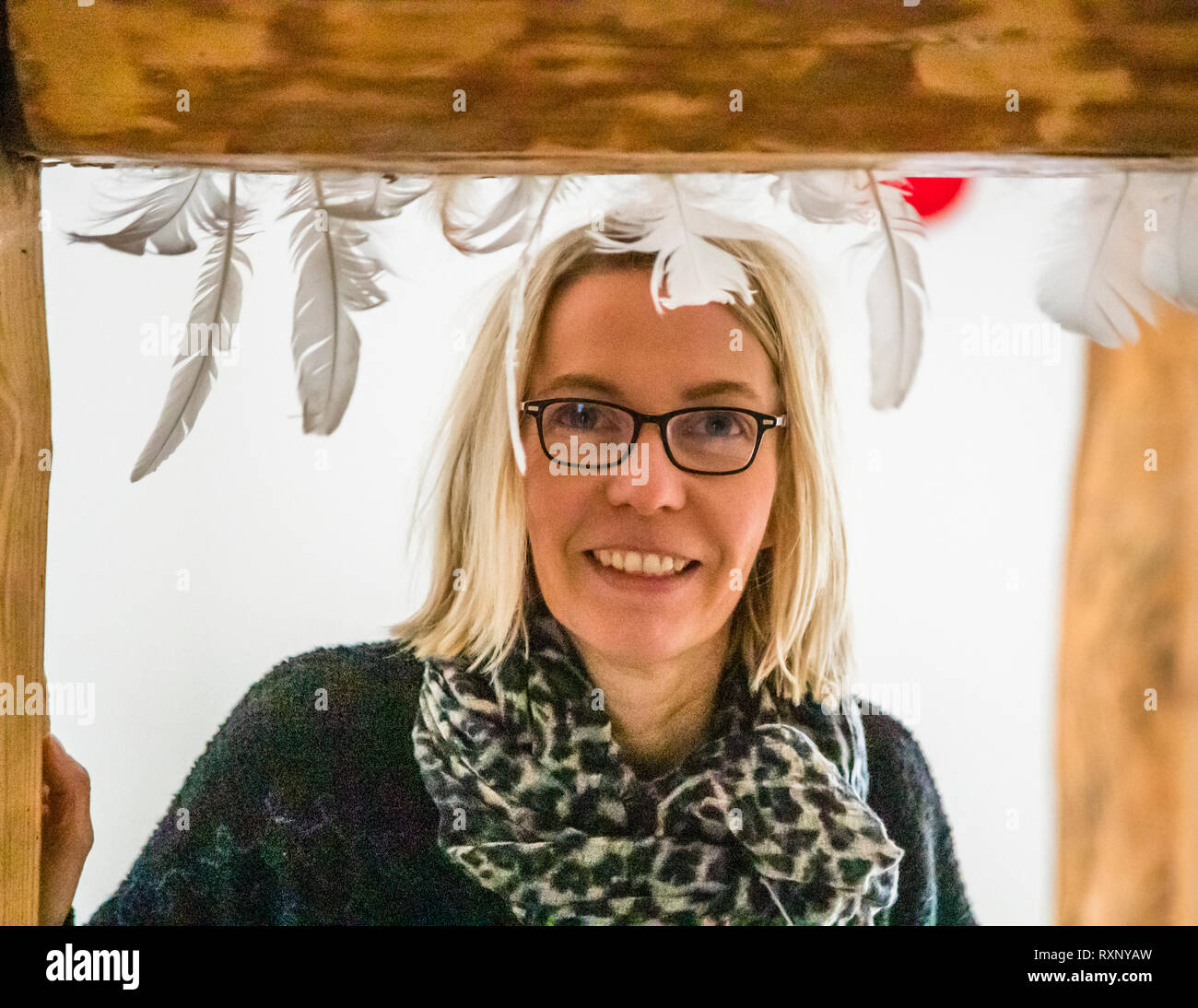 Travel journalist Angela Berg at Hotel Kavaliershaus in Fincken ...