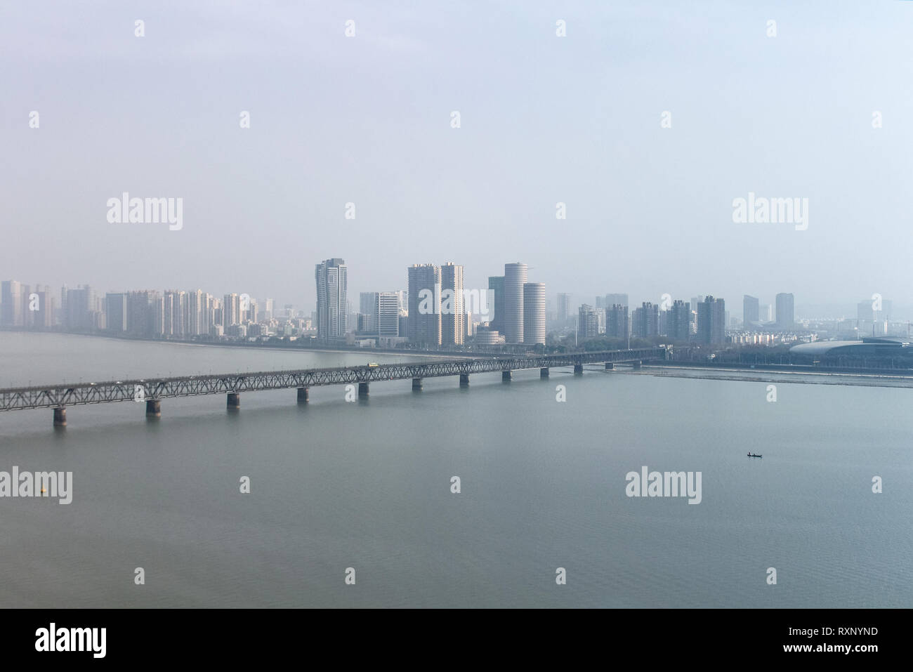 Big city. View of the megalopolis across the river Stock Photo - Alamy