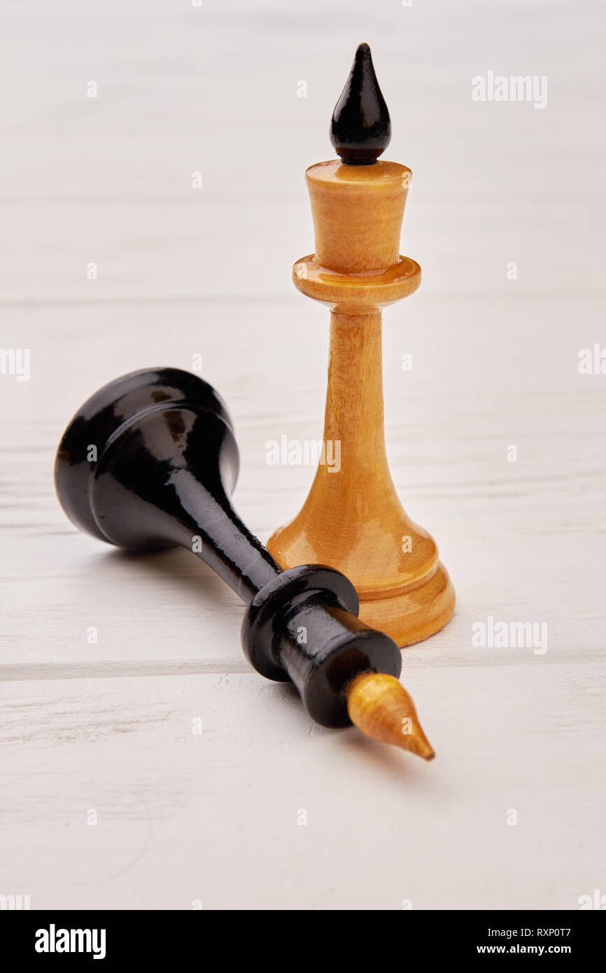 Two chess pieces on white background Stock Photo - Alamy