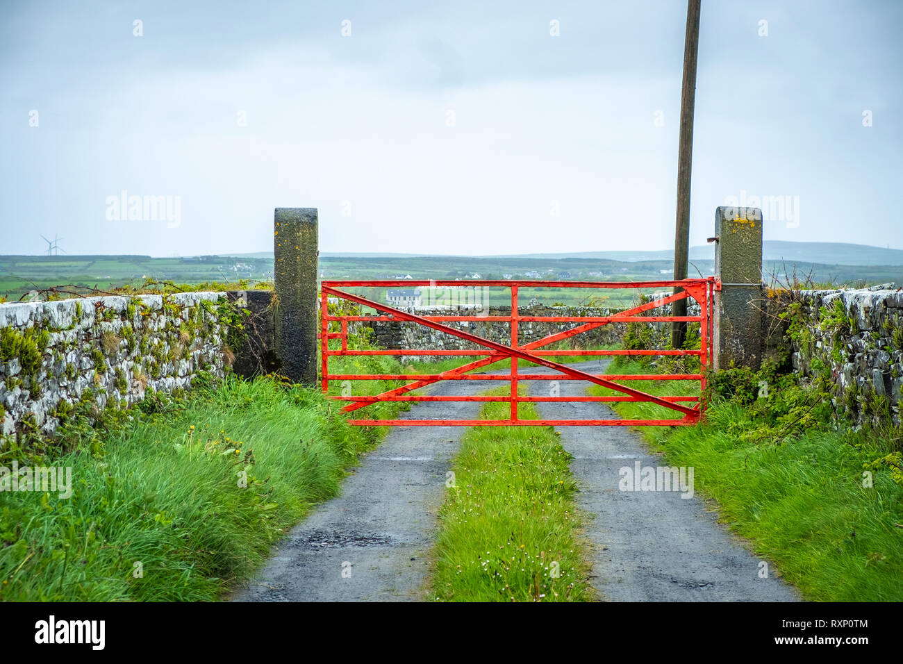 red gate near Carrigaholt Stock Photo - Alamy