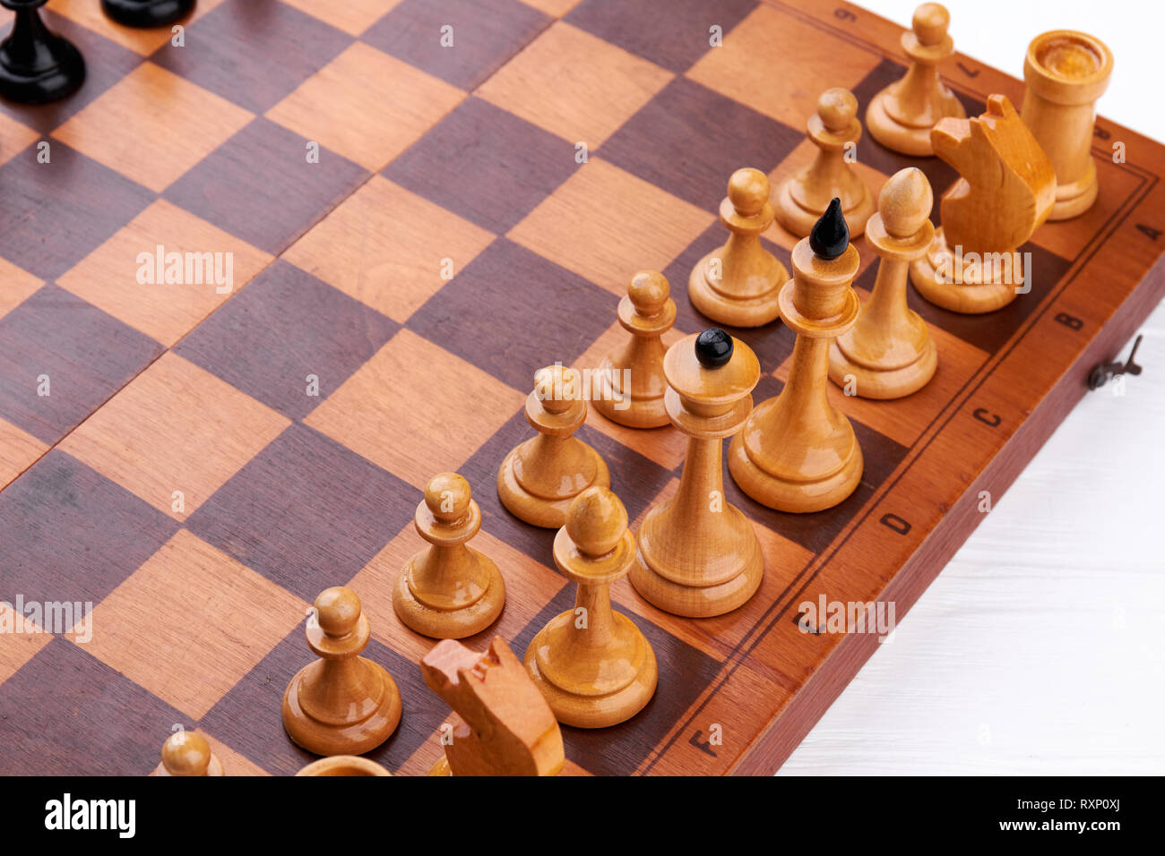 Chess board with chess pieces Stock Photo - Alamy