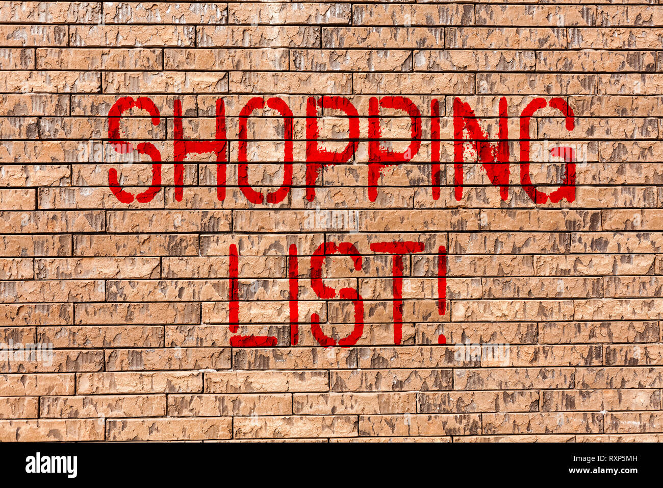 Word writing text Shopping List. Business photo showcasing Products ...