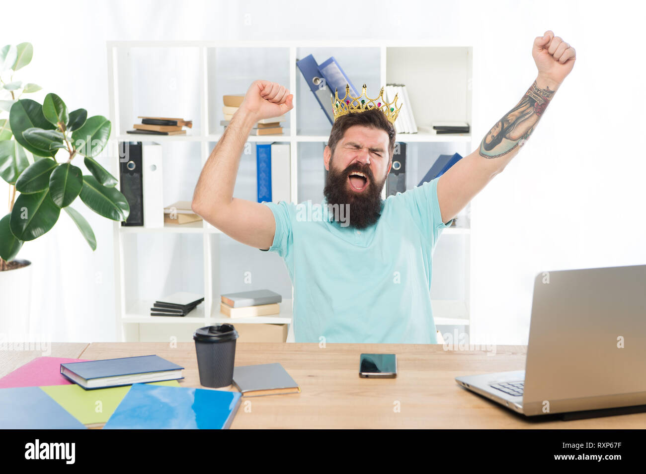 conceited happy winner. confident smiling man. Positive human emotion ...