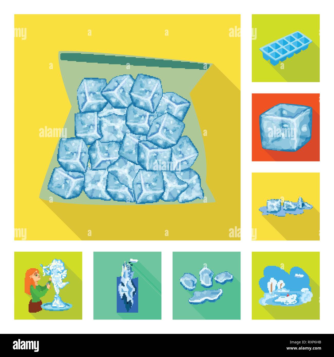 Vector design of texture and frozen icon. Collection of texture and ...