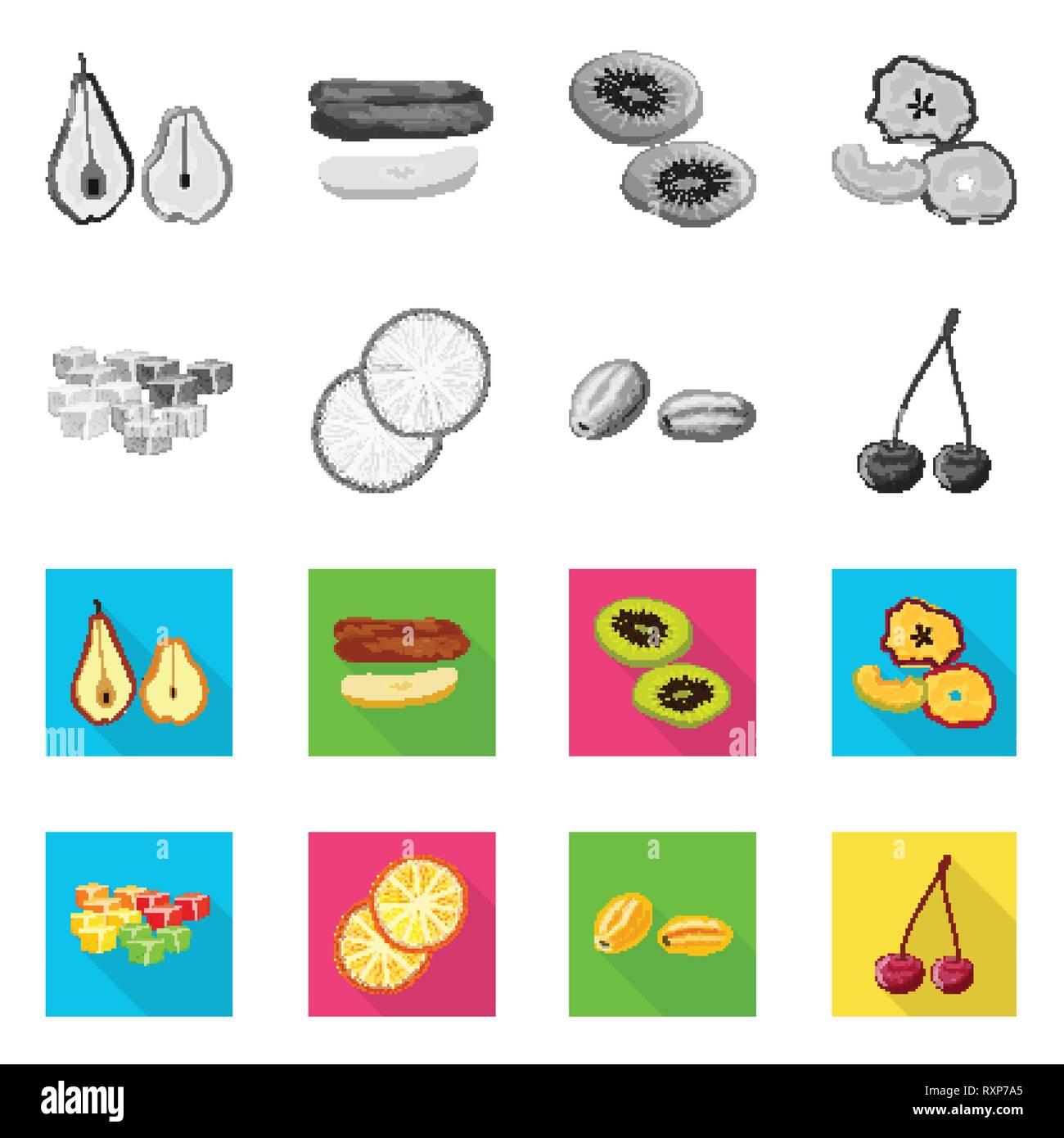 Vector illustration of food and raw icon. Collection of food and nature ...