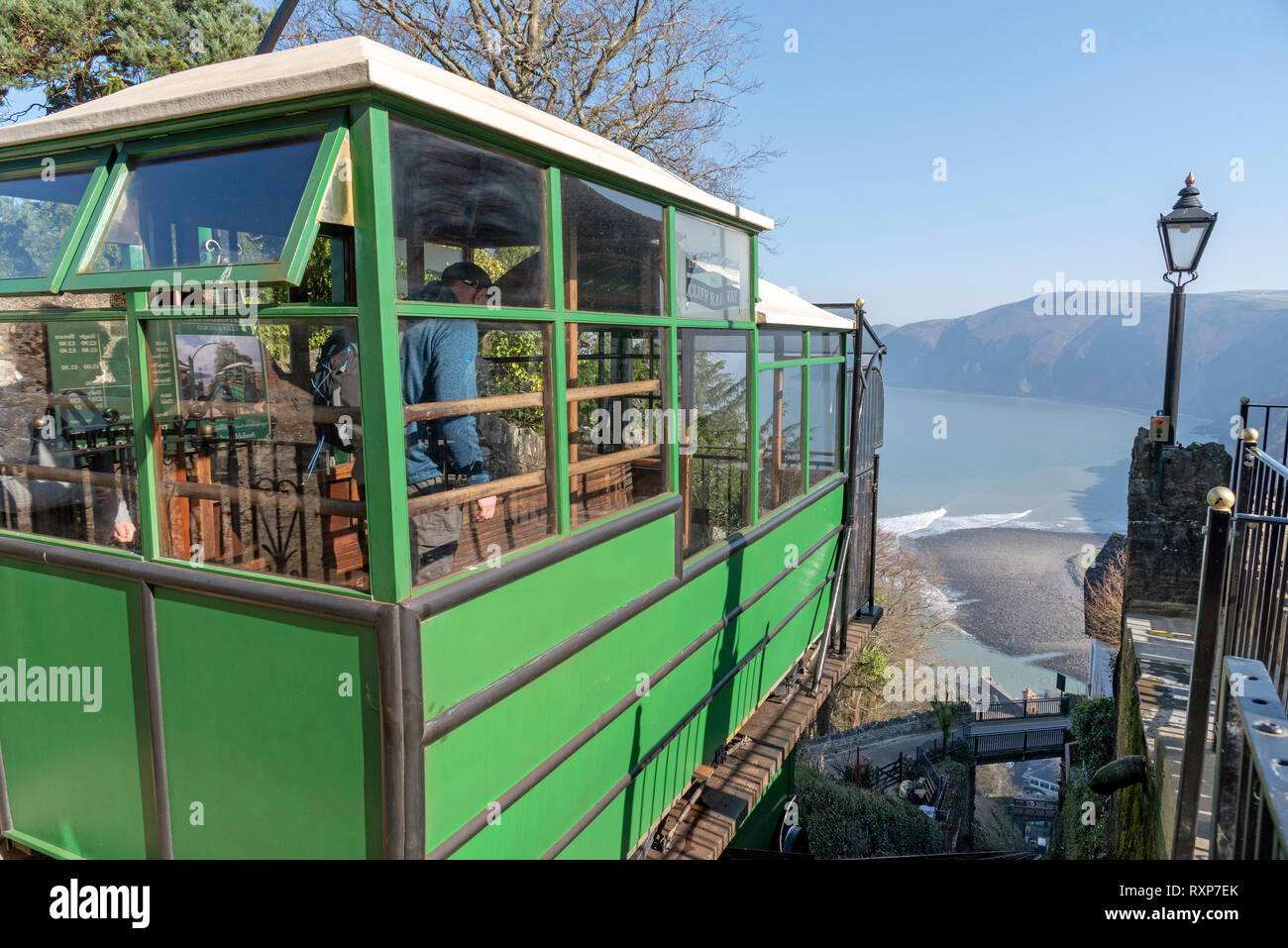 Lynton, Devon, England, UK. March 2019. The Lynton & Lynmouth cliff ...