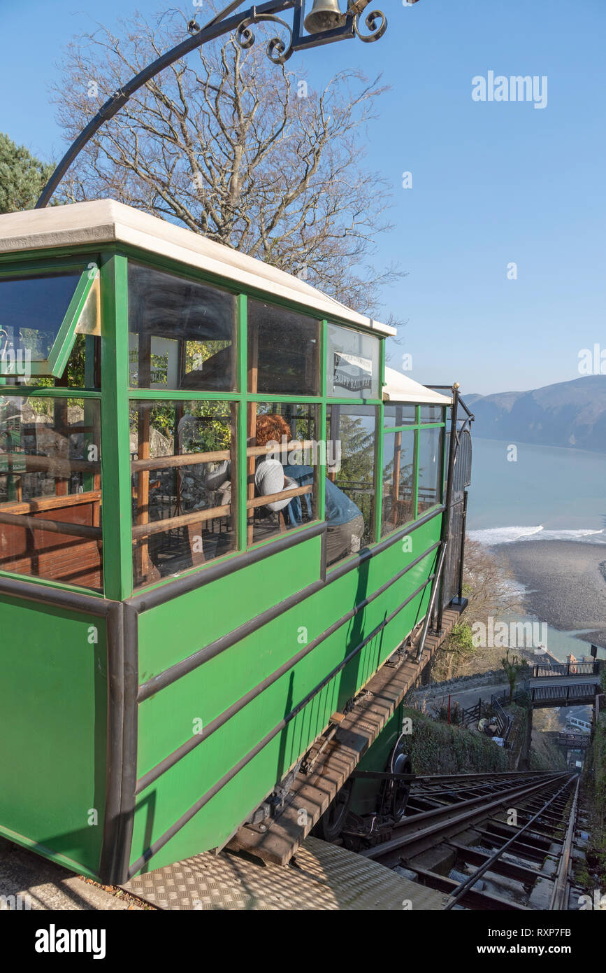 Lynton, Devon, England, UK. March 2019. The Lynton & Lynmouth cliff ...