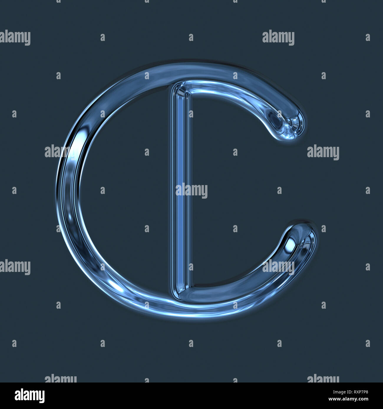 Abstract illustrated glass letter C Stock Photo - Alamy