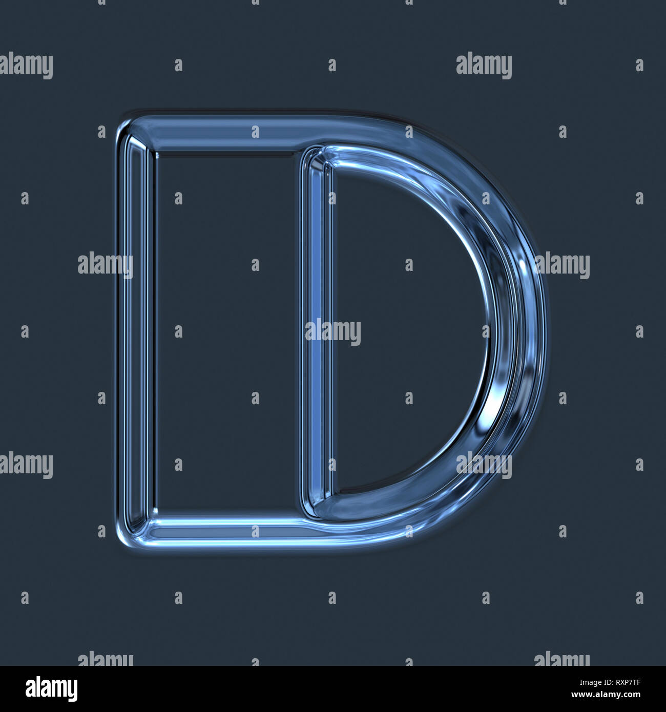 Abstract illustrated glass letter D Stock Photo - Alamy