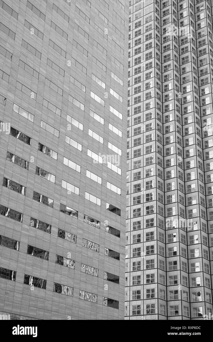 Panoramic and perspective wide angle view to steel blue background of ...