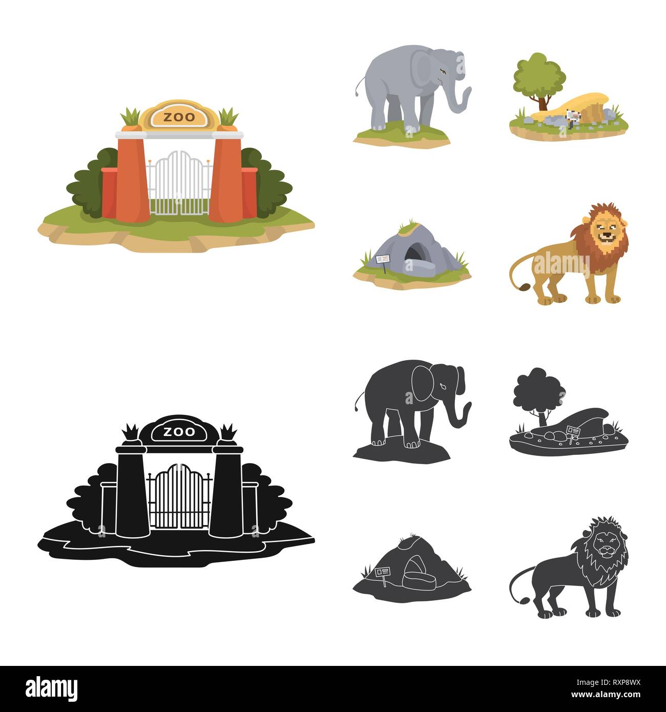 gate,elephant,trees,cave,lion,arch,cute,sand,bear,brick,nursery,mound ...
