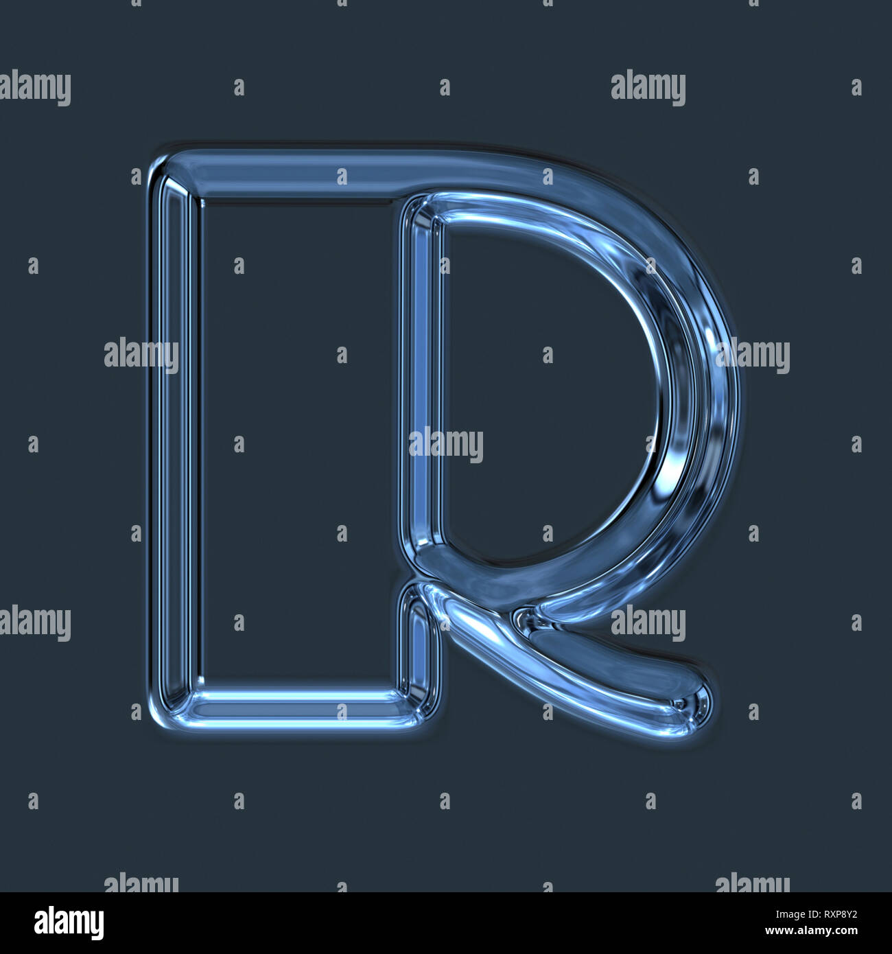 Abstract illustrated glass letter R Stock Photo - Alamy