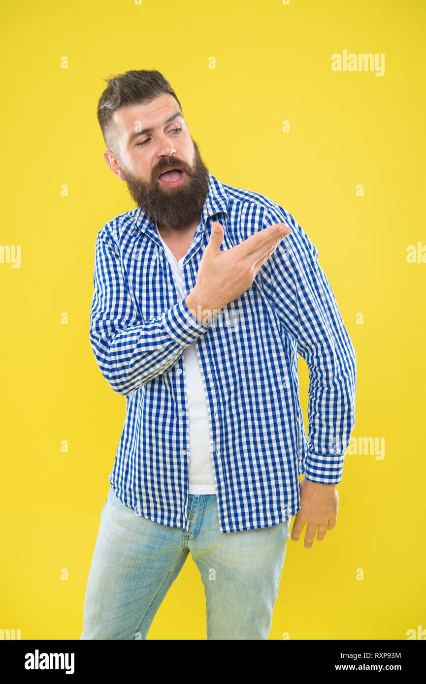 Angel on my shoulder. Beard fashion and barber concept. Man bearded ...