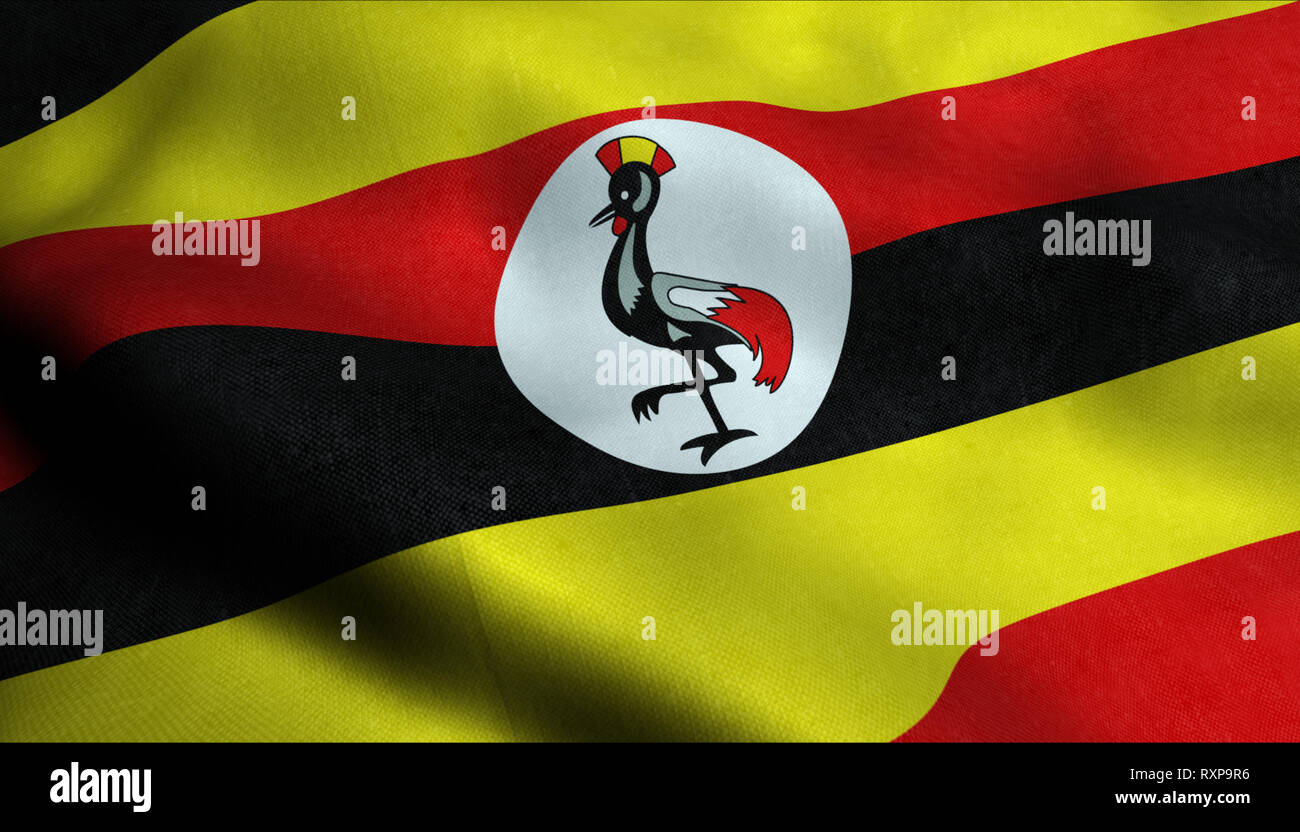 Waving flag uganda in hi-res stock photography and images - Alamy