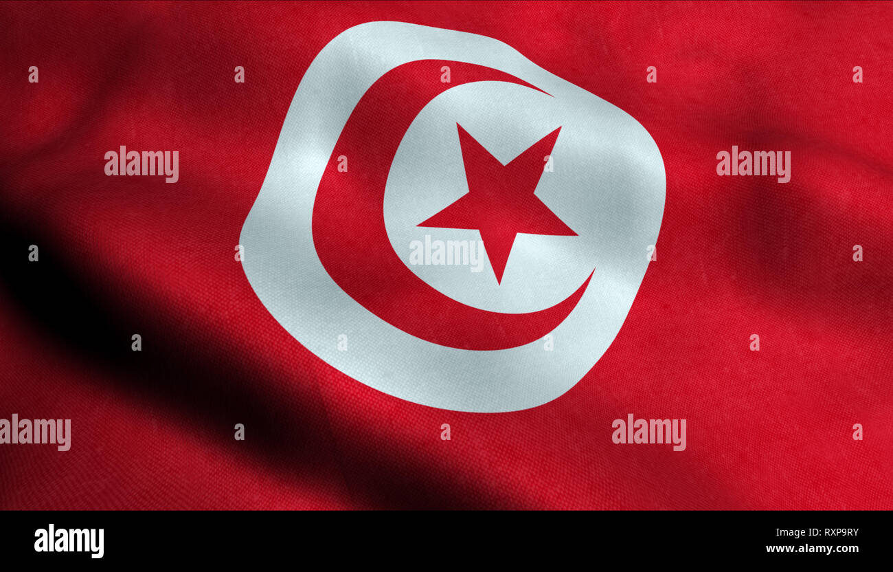 Tunisia Waving Flag in 3D Stock Photo - Alamy