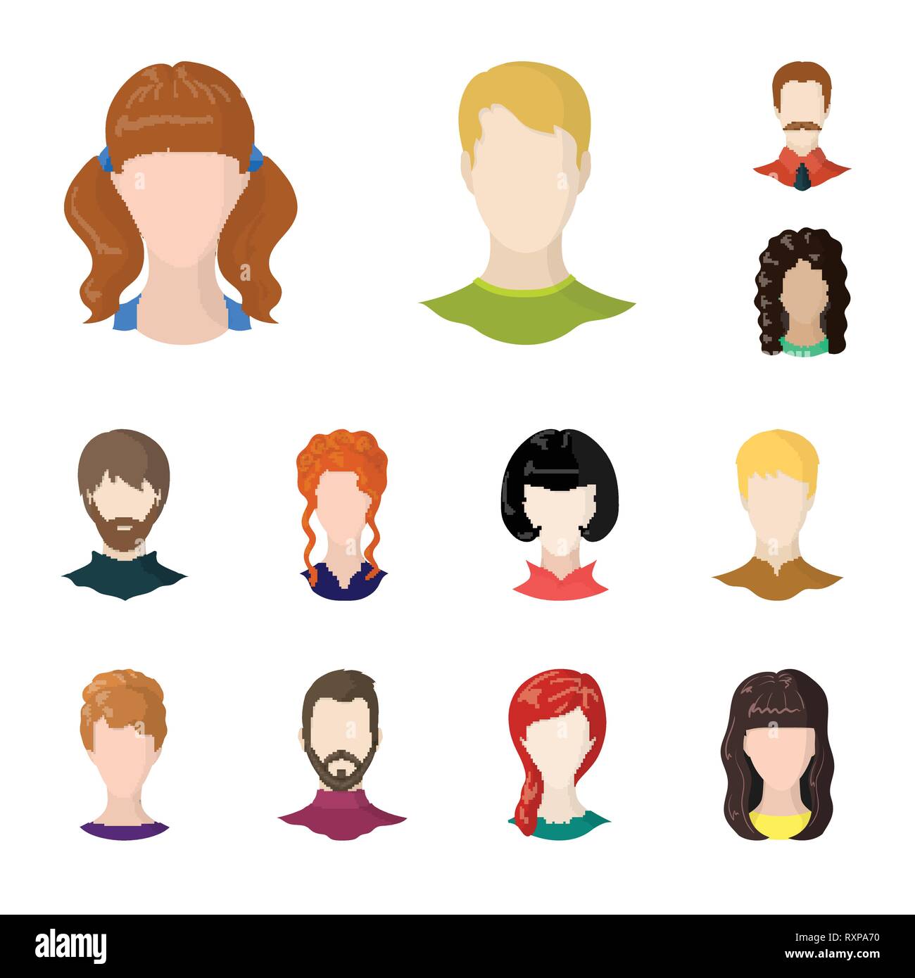 Vector illustration of avatar and dummy symbol. Collection of avatar ...