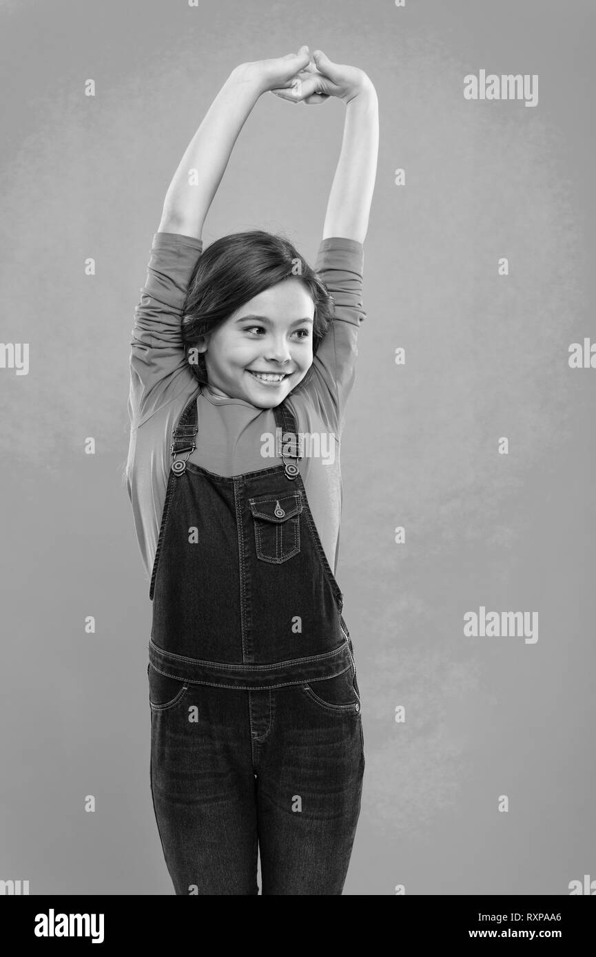 Child psychology and development. Happy winner. Celebrate victory or ...