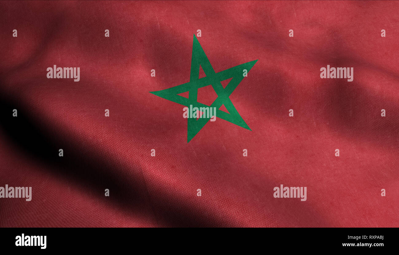 Morocco national flags waving in hi-res stock photography and images ...