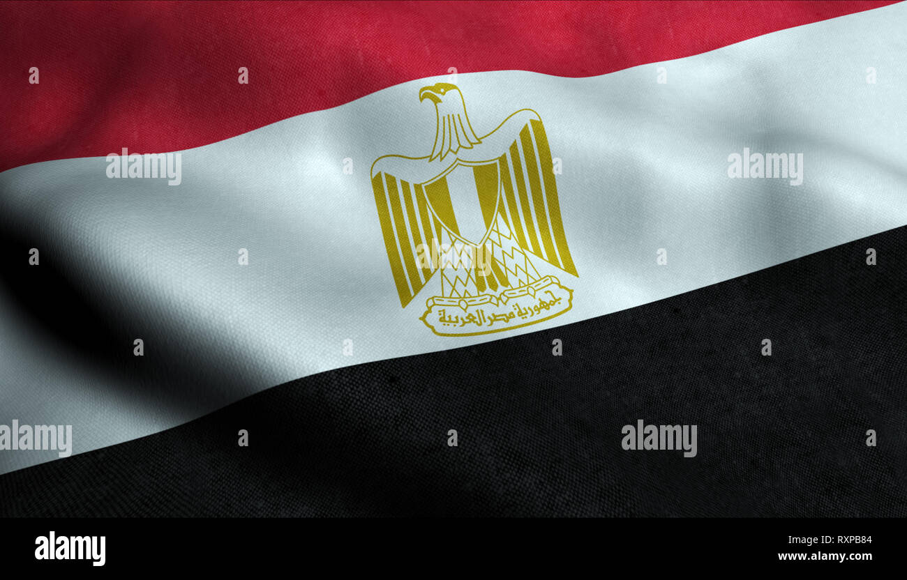 Egypt Waving Flag in 3D Stock Photo - Alamy