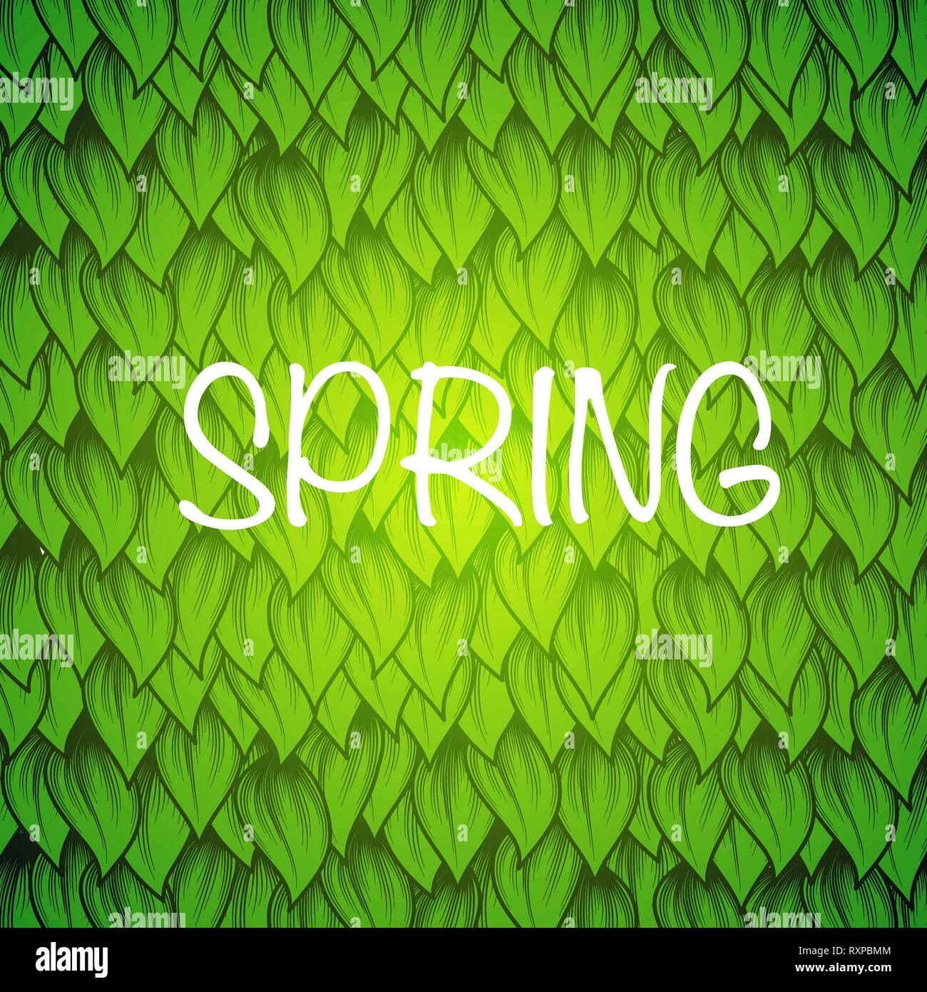 Green leaves background with light and sample spring text Stock Vector ...