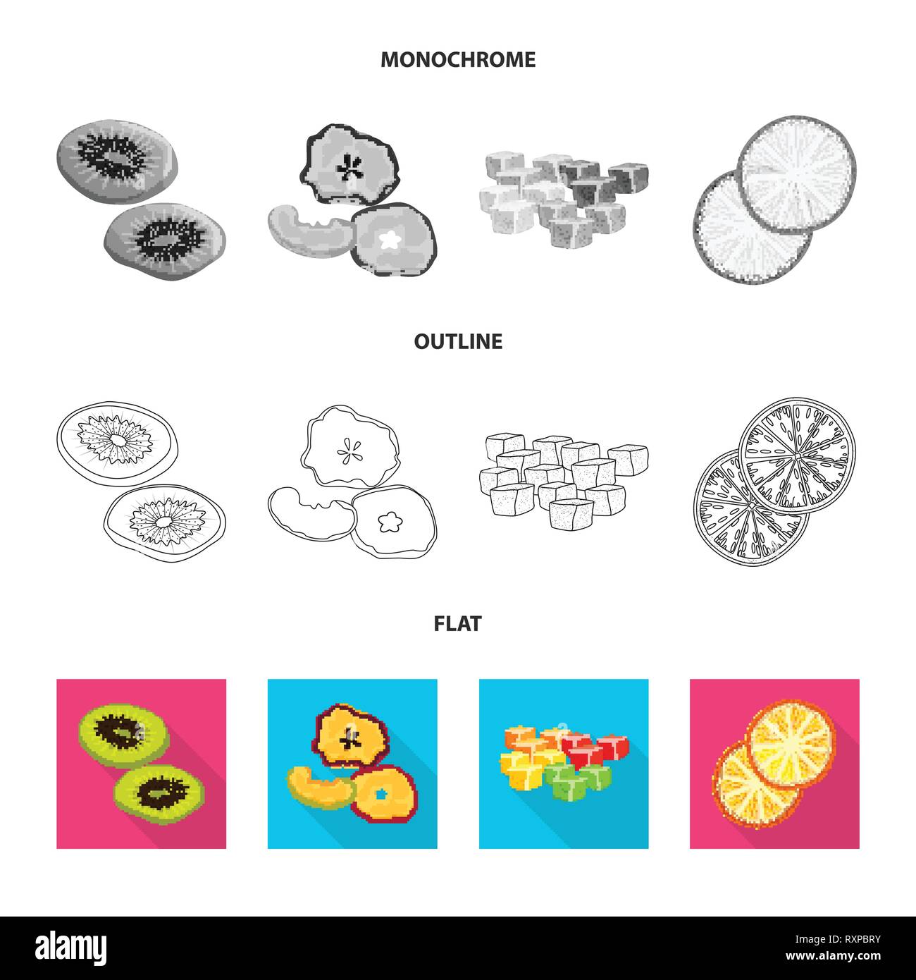 Vector design of food and raw icon. Set of food and nature stock vector ...