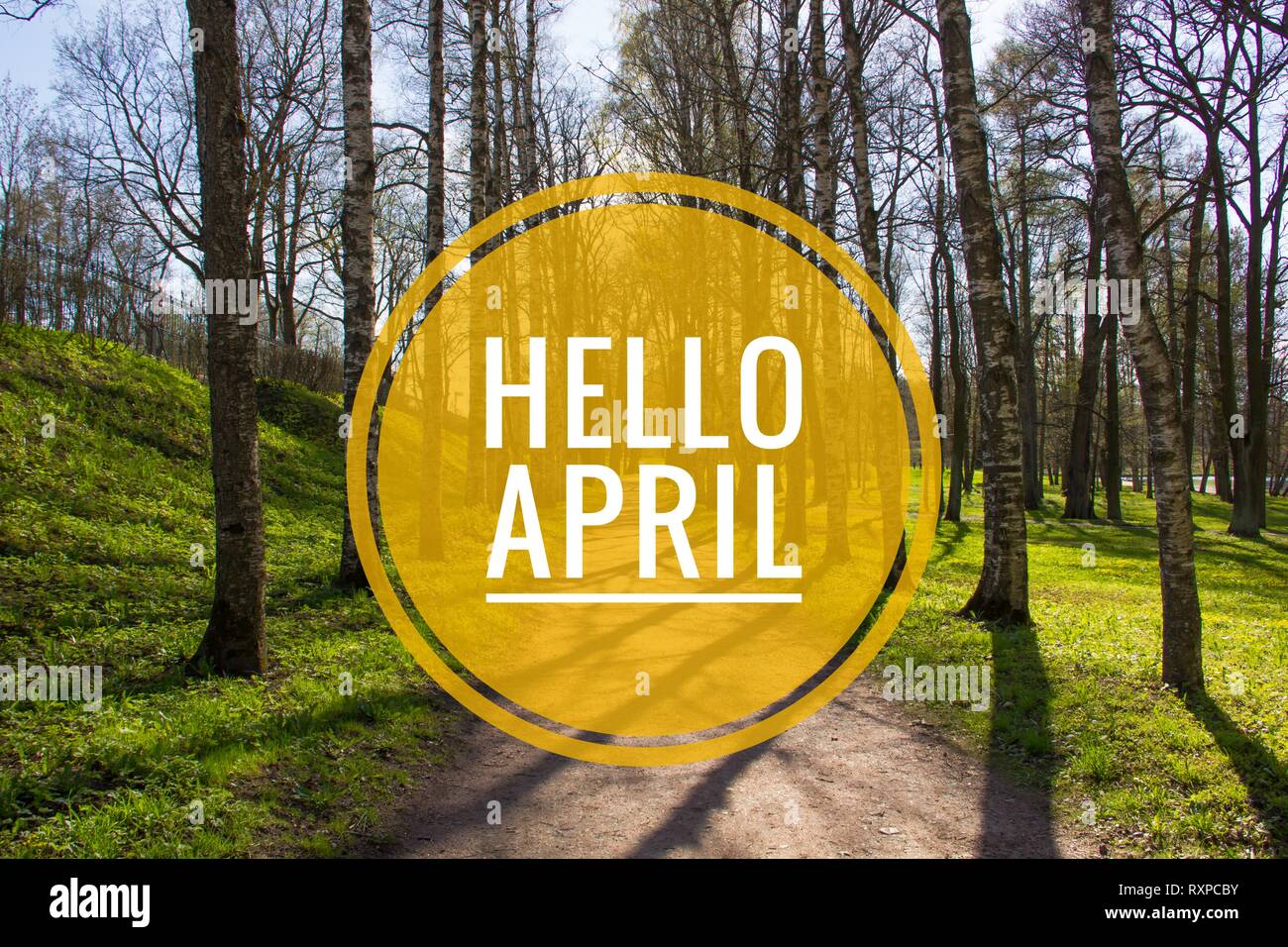 Banner hello april. Hi spring. Hello April. Welcome card We are waiting ...