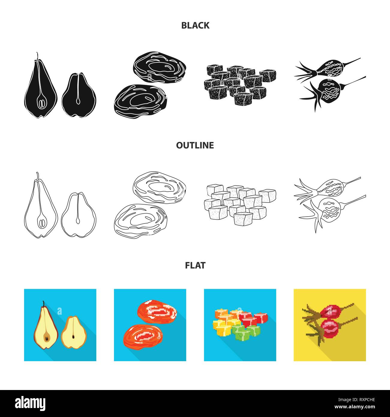 Vector illustration of food and raw icon. Set of food and nature stock ...