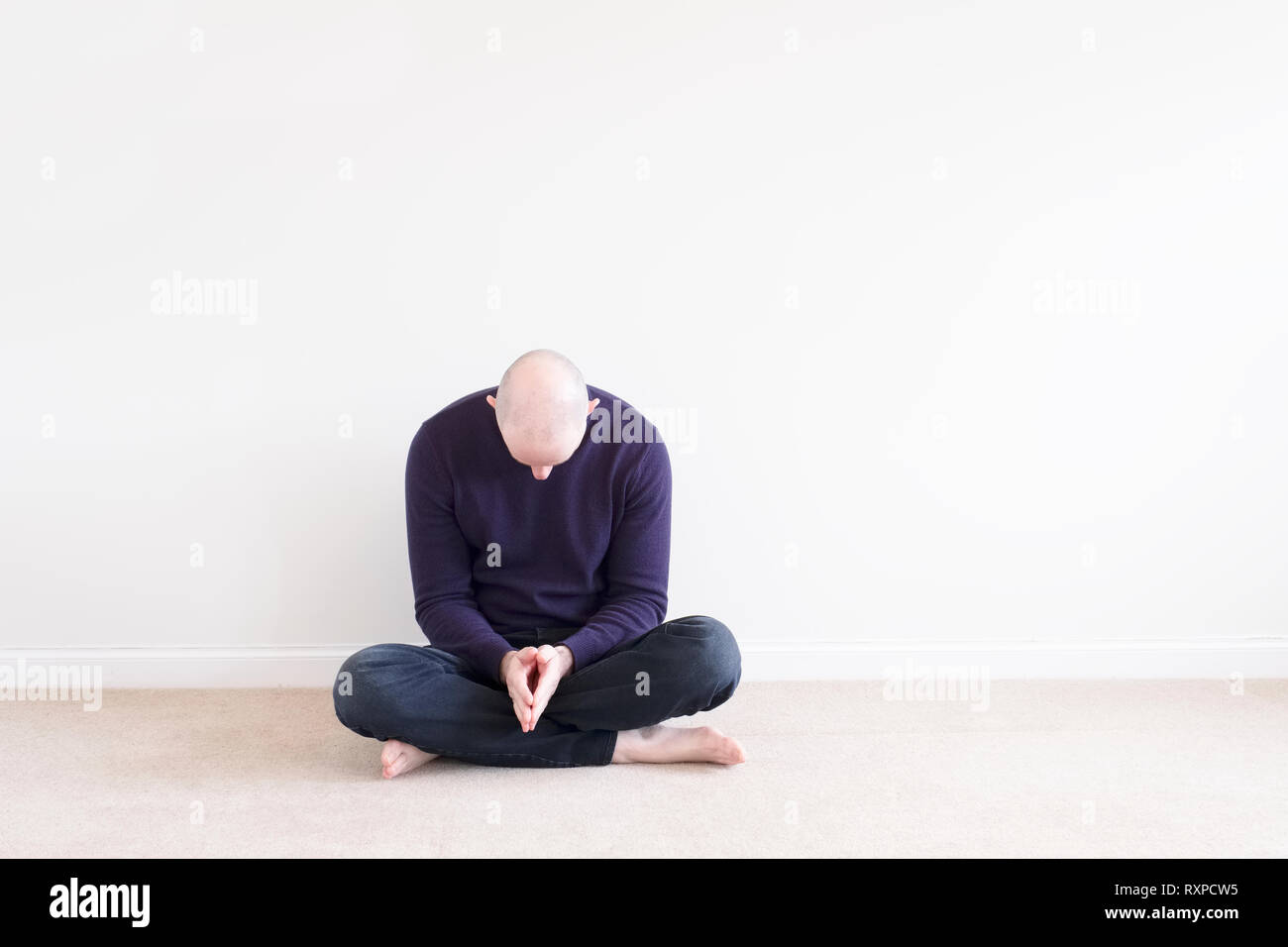 Tired lonely man with stress and mental health problems Stock Photo - Alamy