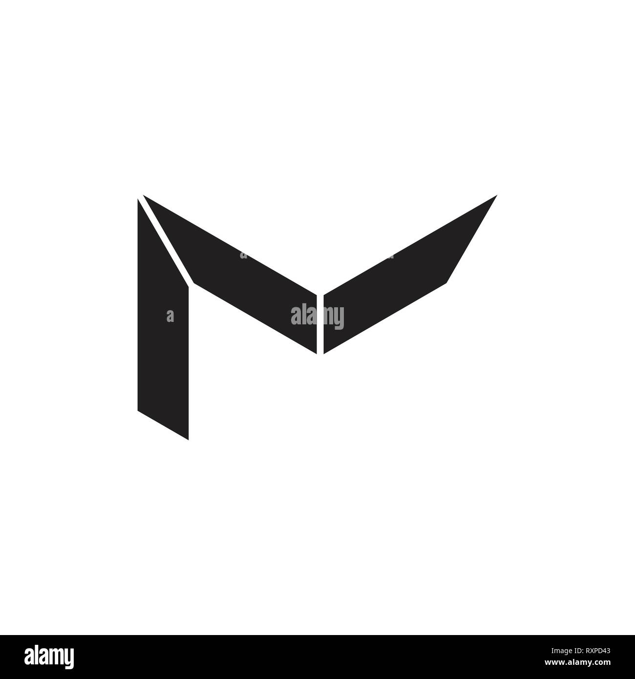 letter m simple geometric logo vector Stock Vector Image & Art - Alamy
