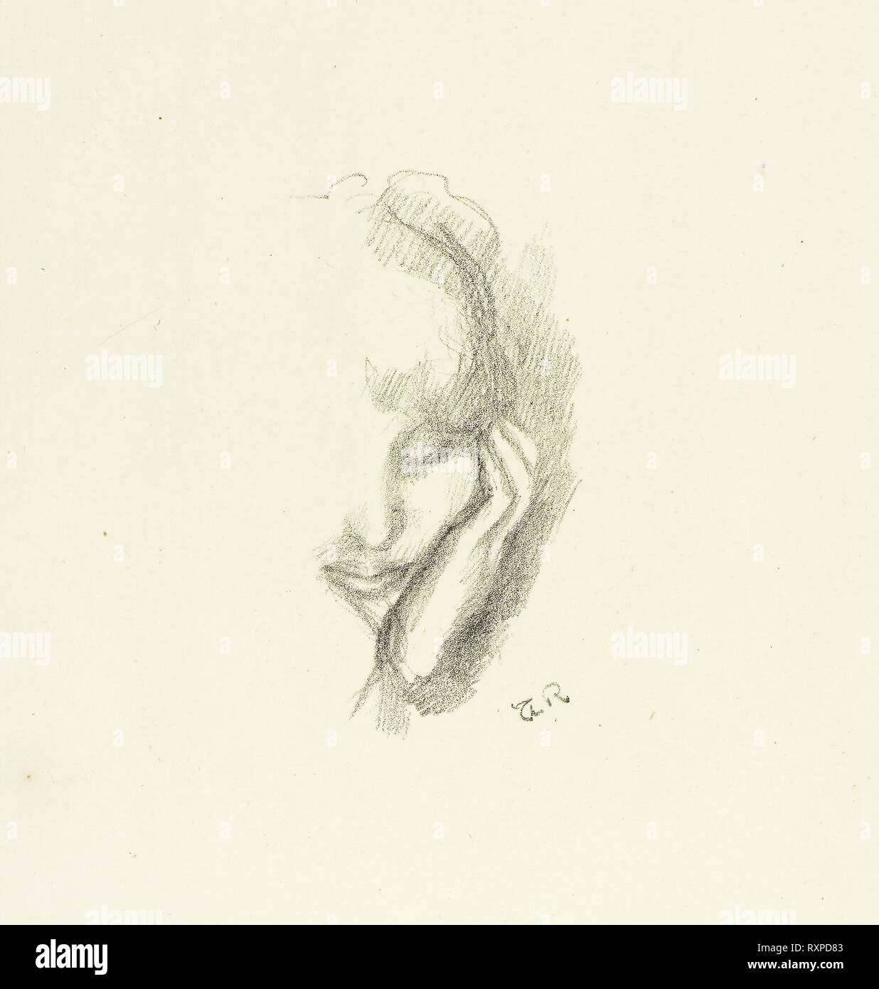 Head of a Woman Leaning on Her Hand. Theodore Roussel; French, worked ...