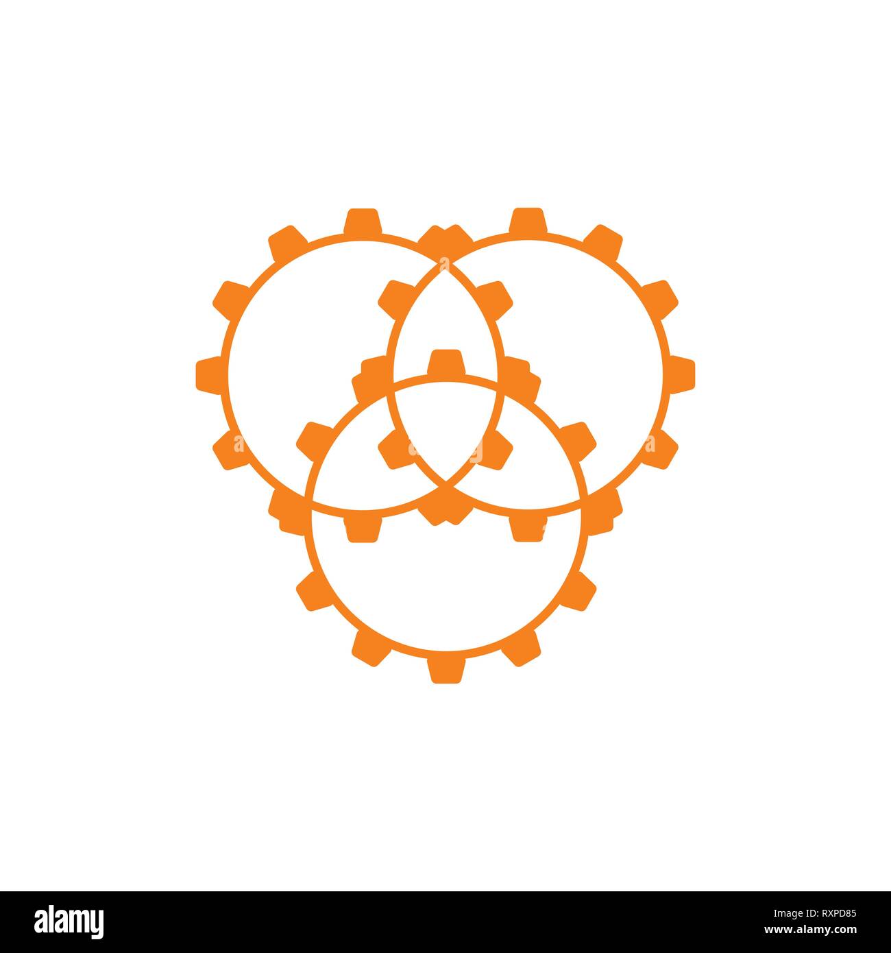 linked cog machine simple logo vector Stock Vector Image & Art - Alamy
