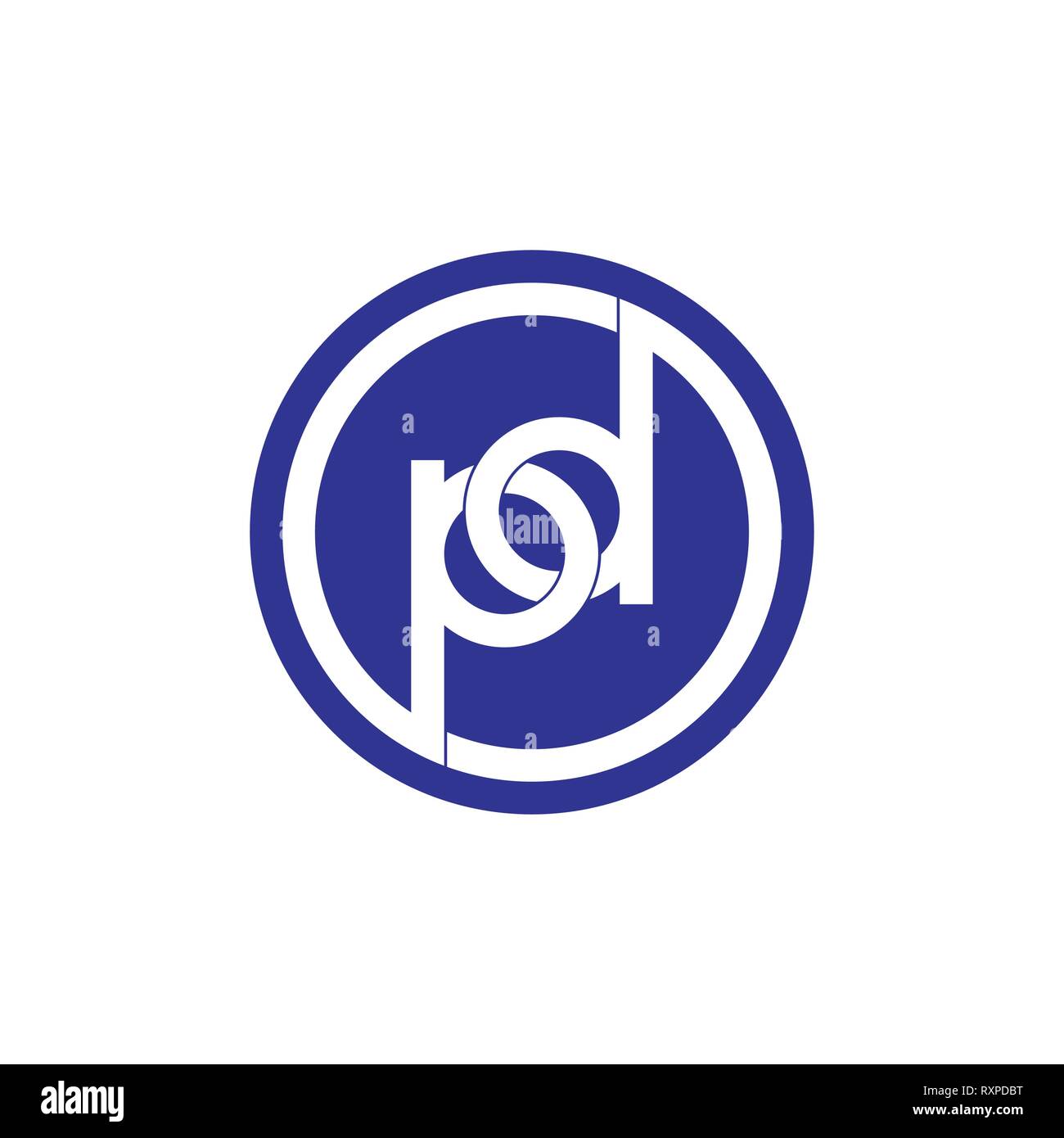 letters pd linked circle logo vector Stock Vector Image & Art - Alamy
